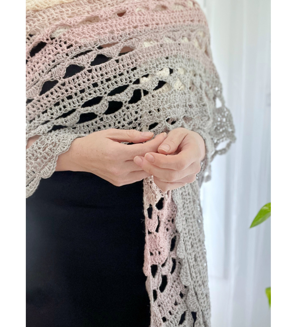 Chal abanicos Lino flamé