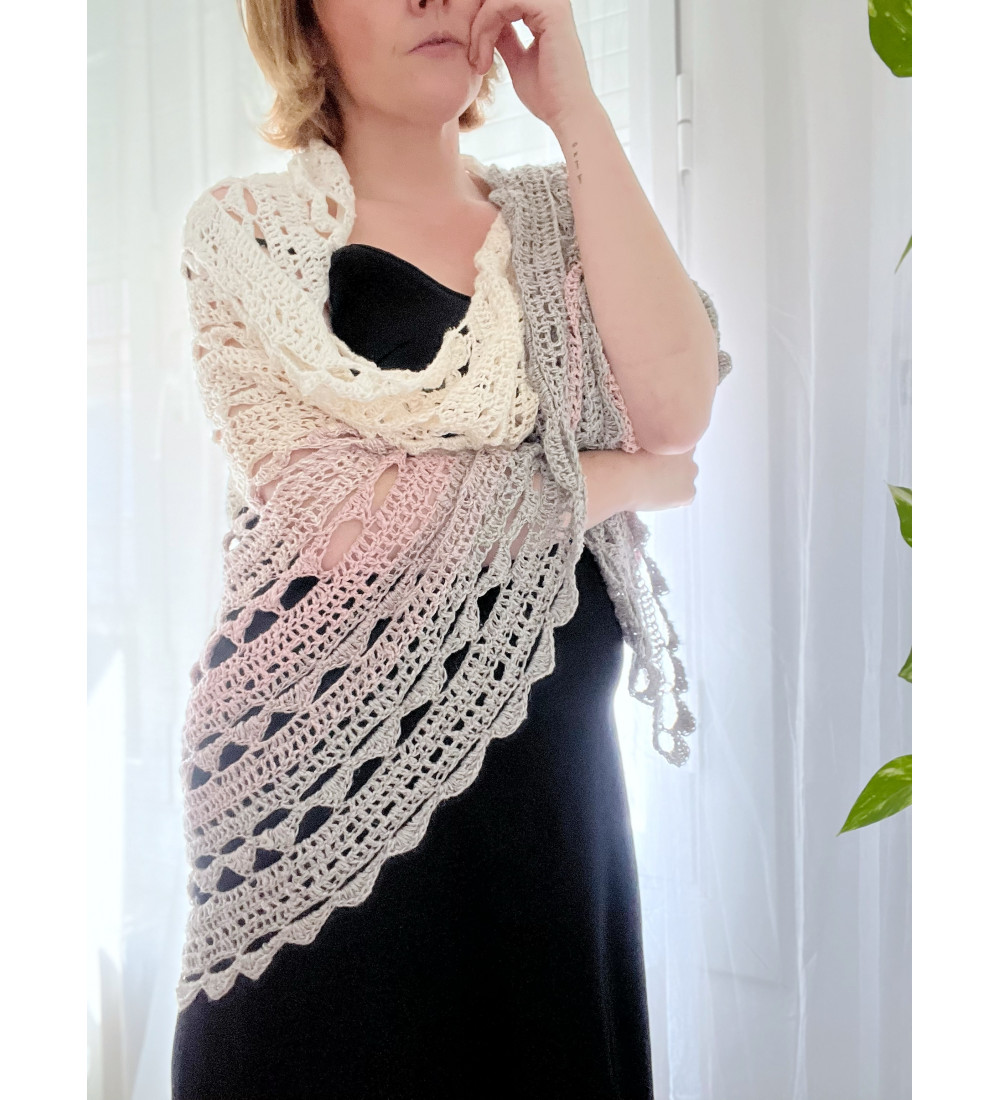 Chal abanicos Lino flamé